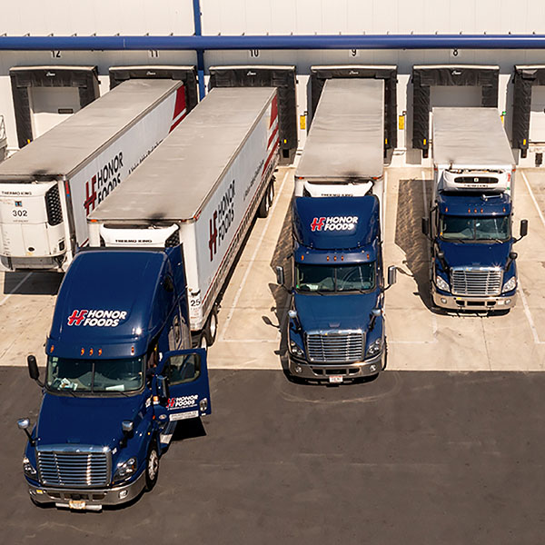 Distribution Fleet of Modern & Professional Trucks | Honor Foods